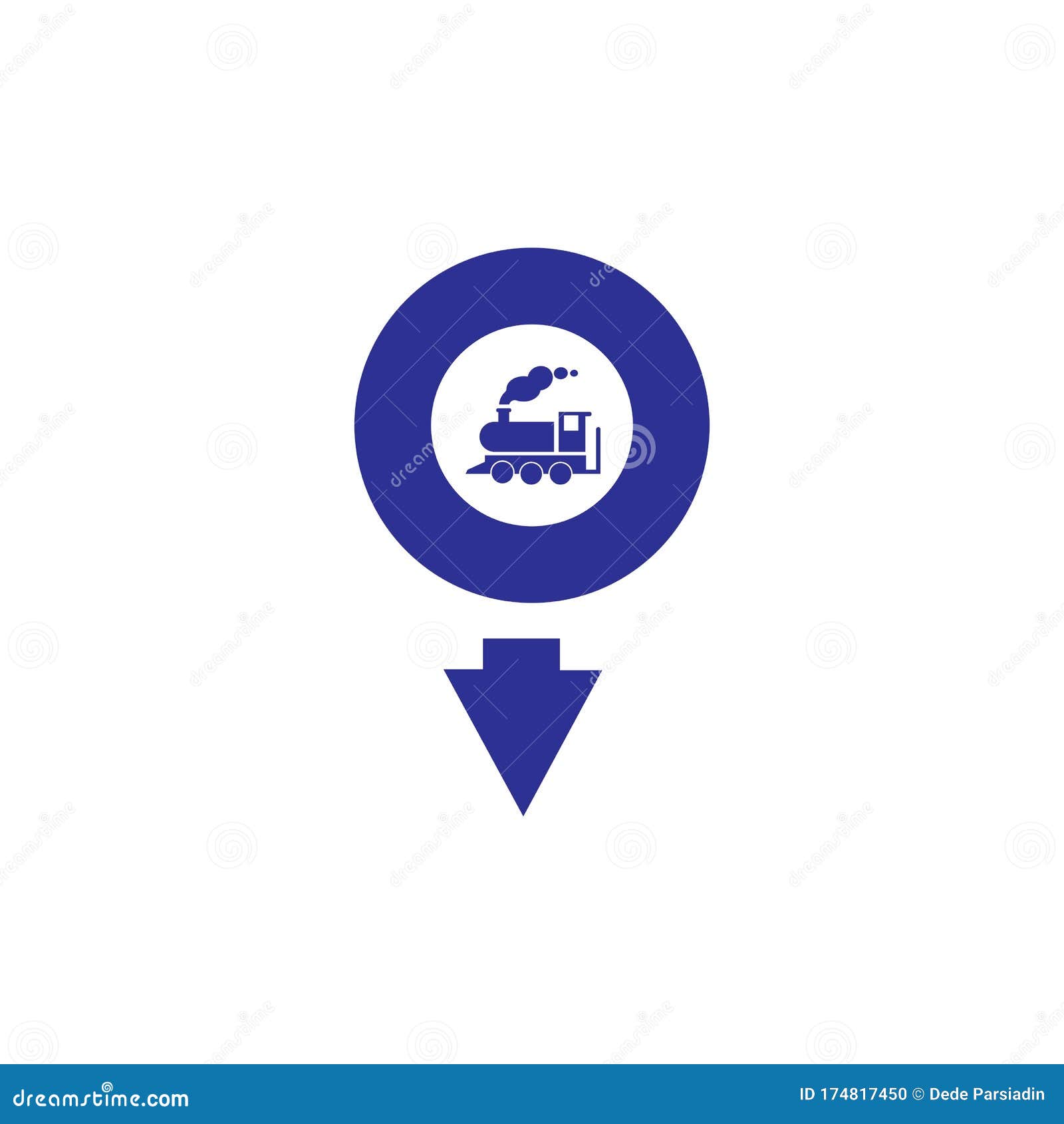 Train Station Map Pin Icon. Train Station Map Point Symbol. Flat Design ...