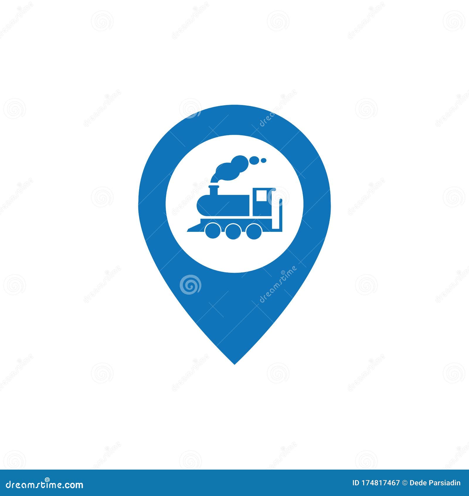 Train Station Map Pin Icon. Train Station Map Point Symbol. Flat Design ...