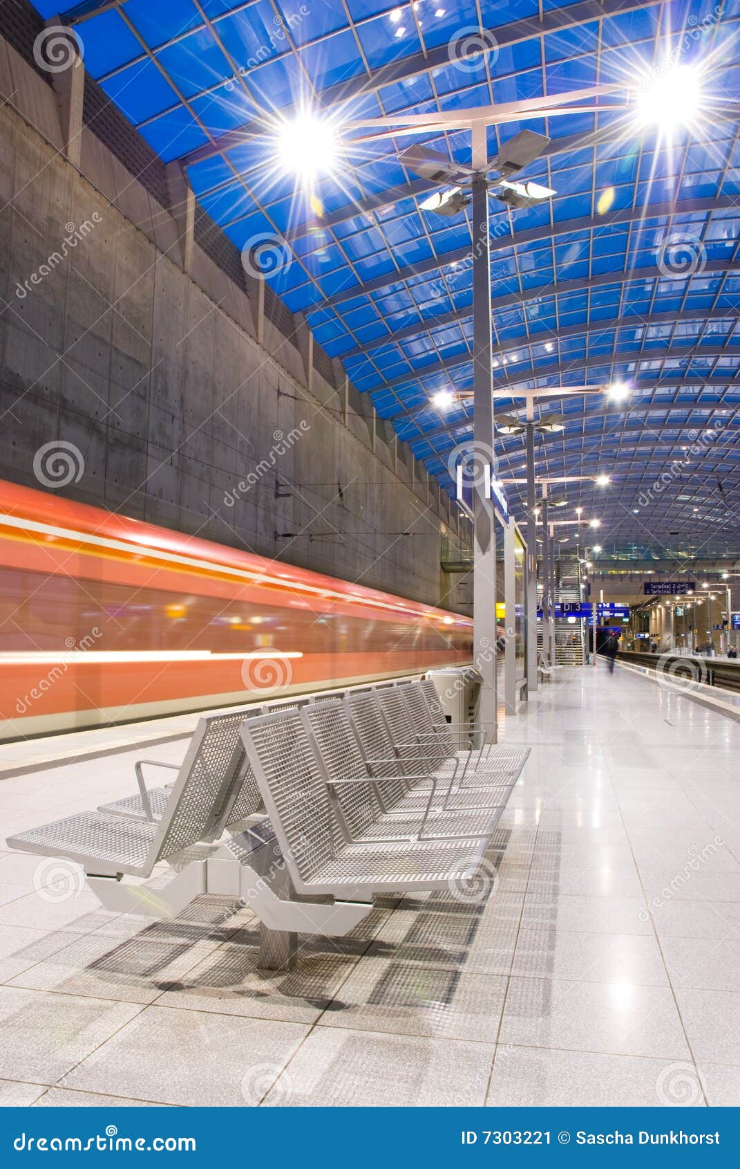 Train Station with Moving Train Stock Image - Image of westphalia ...