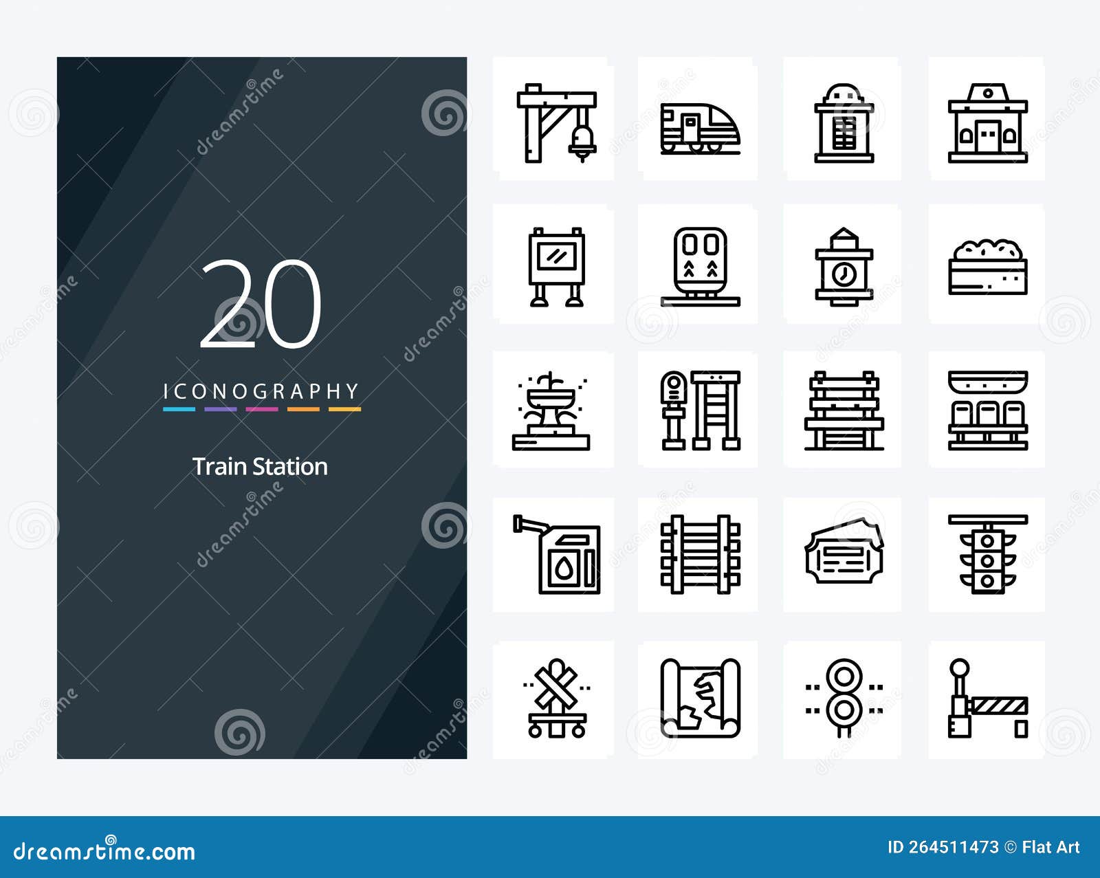 20 Train Station Outline Icon for Presentation Stock Vector ...