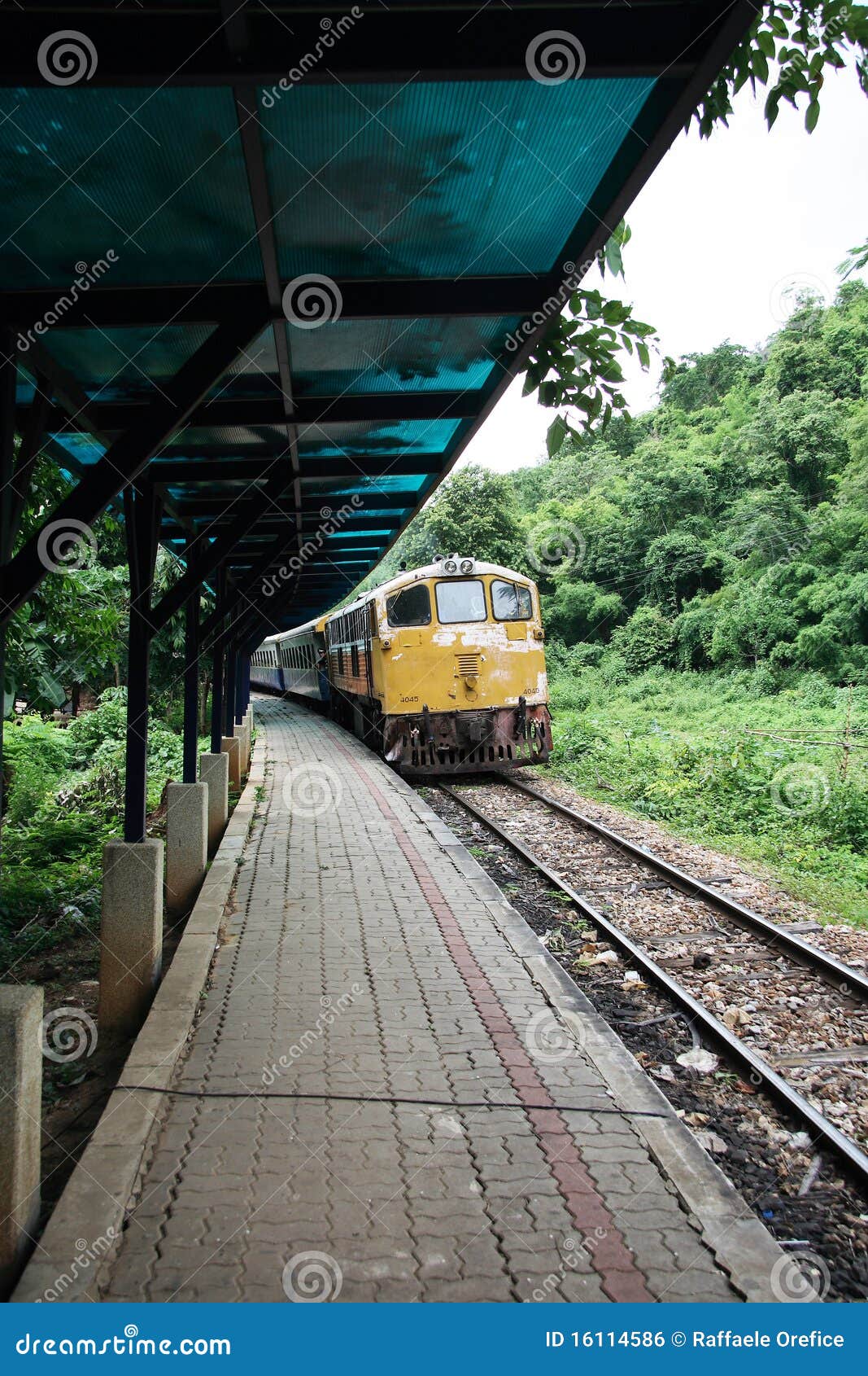 Train at station platform stock photo. Image of railroad - 16114586
