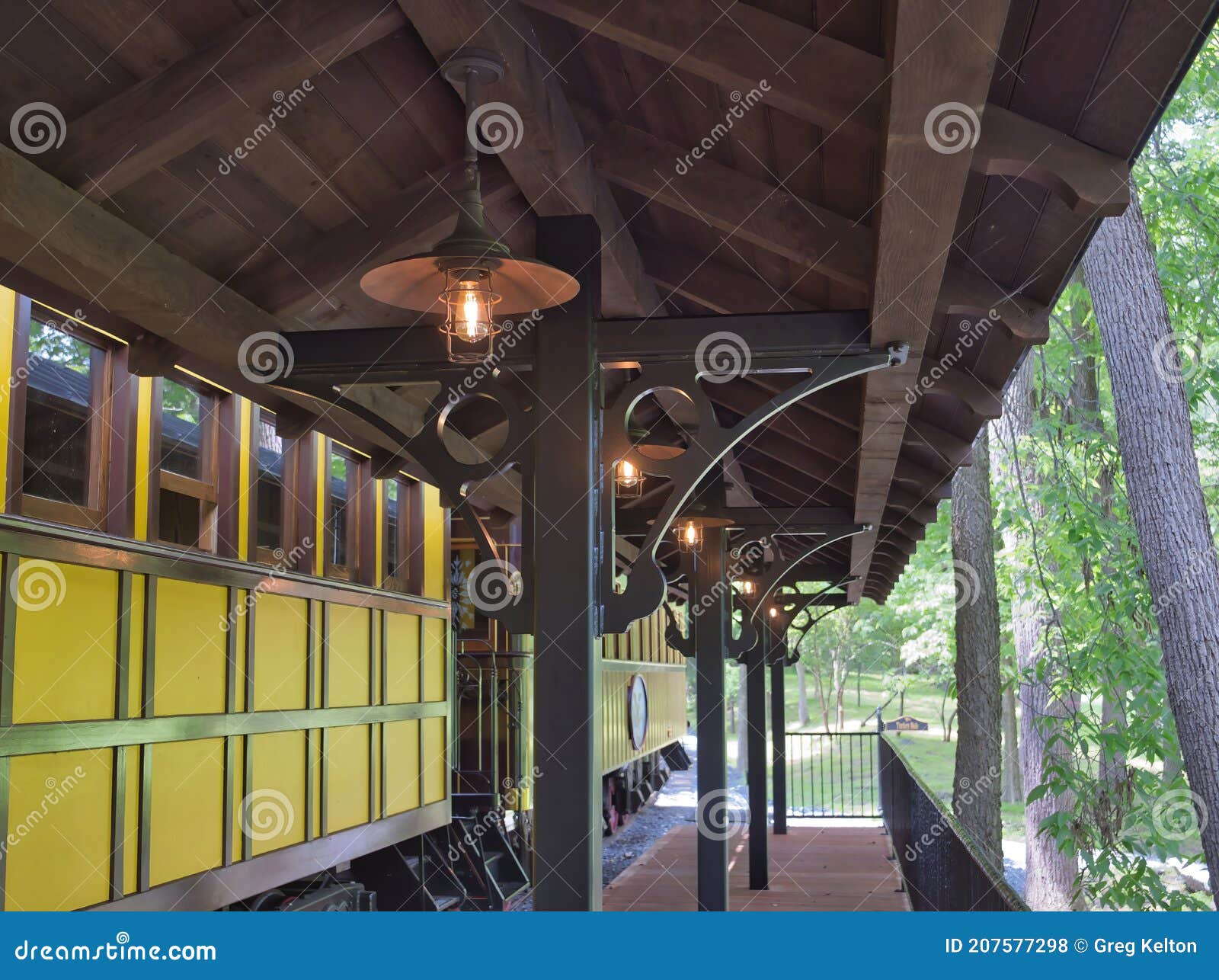 Train Station Platform with an Antique Passenger Car Stock Photo ...