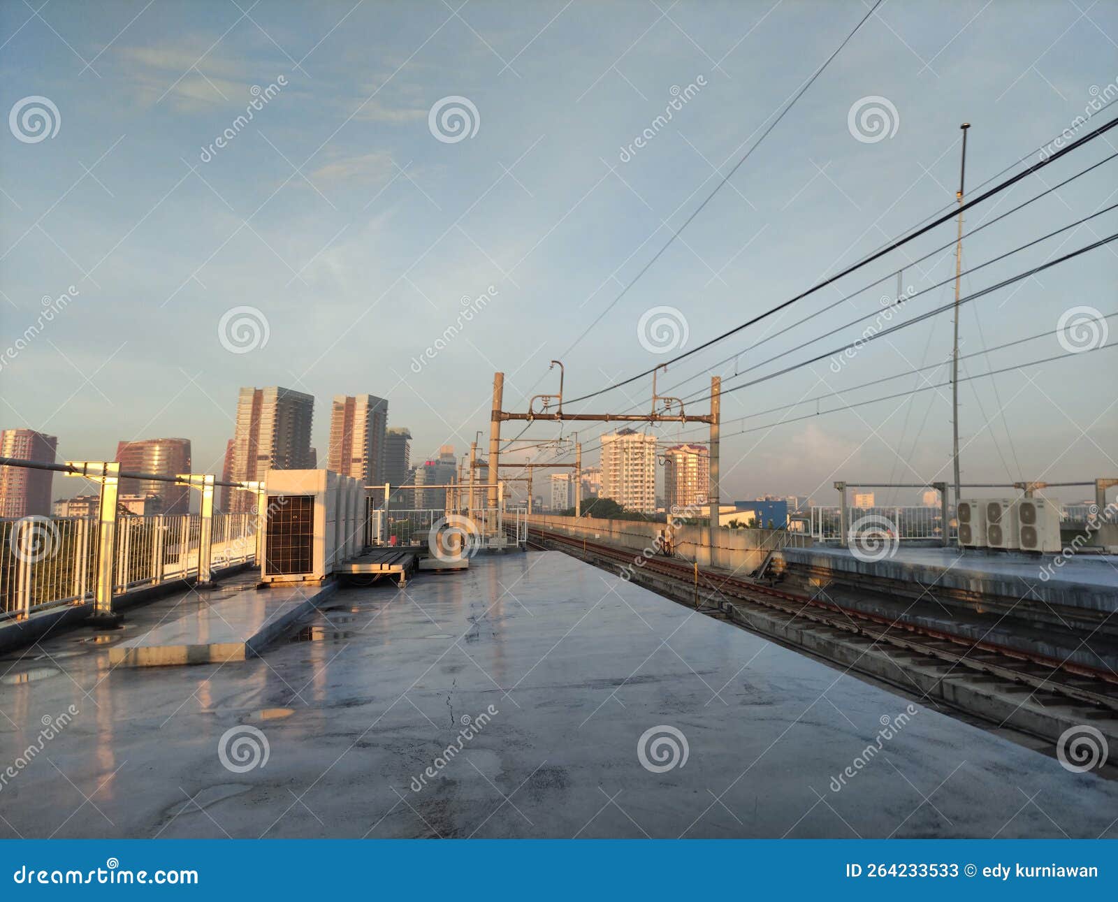 Train Station Platform Buildings Stock Image - Image of waterway, road ...