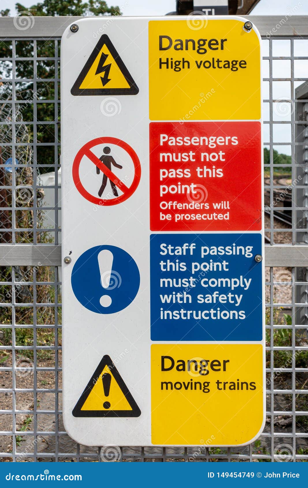 Train Station Platform Gate Warning Signage Stock Image - Image of ...