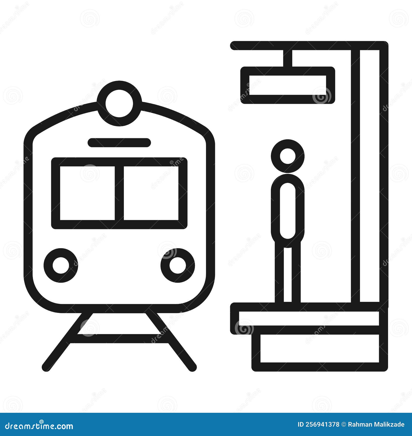 Train Station Platform Line Icon. Railway or Train Stop Vector ...