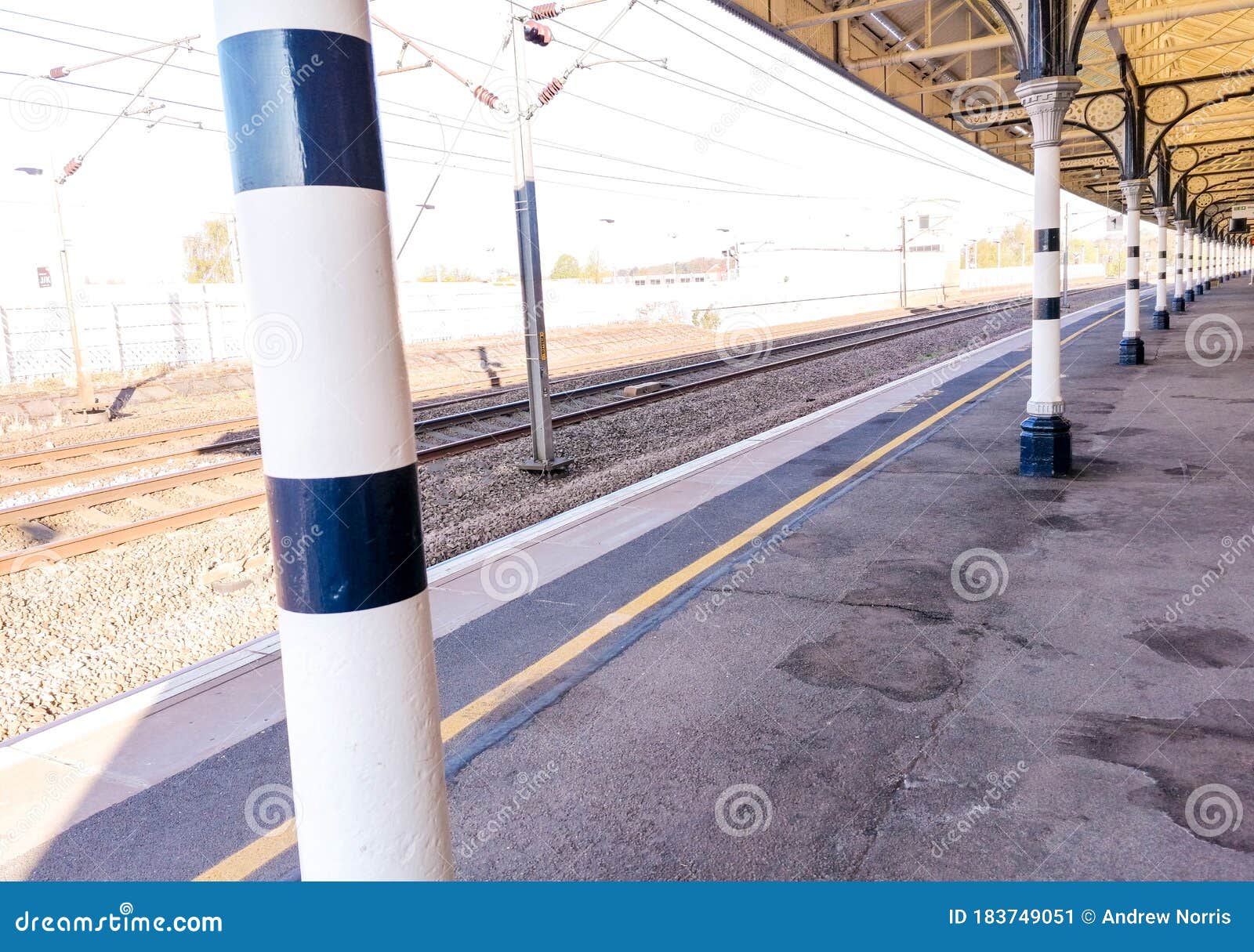 Train Station Platform View Stock Image - Image of british, text: 183749051