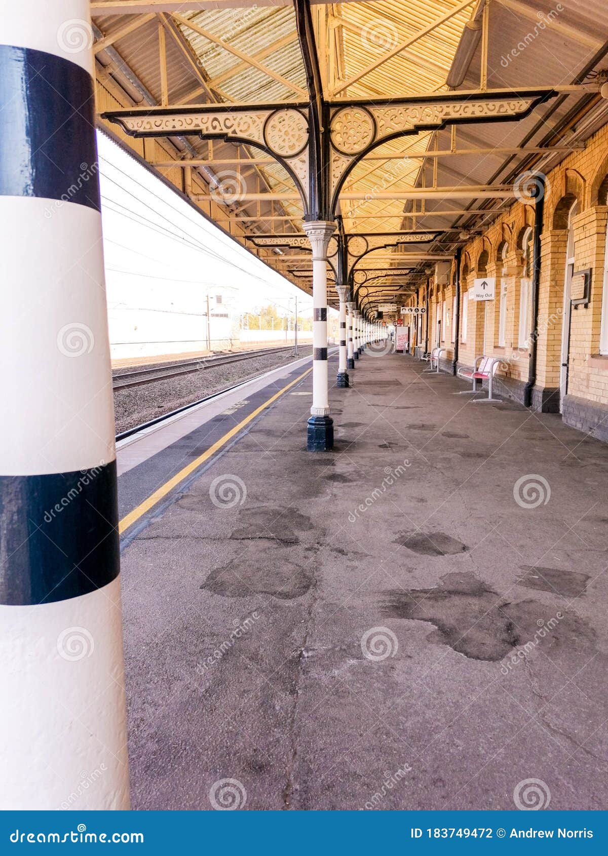 Train Station Platform View Stock Photo - Image of british, line: 183749472