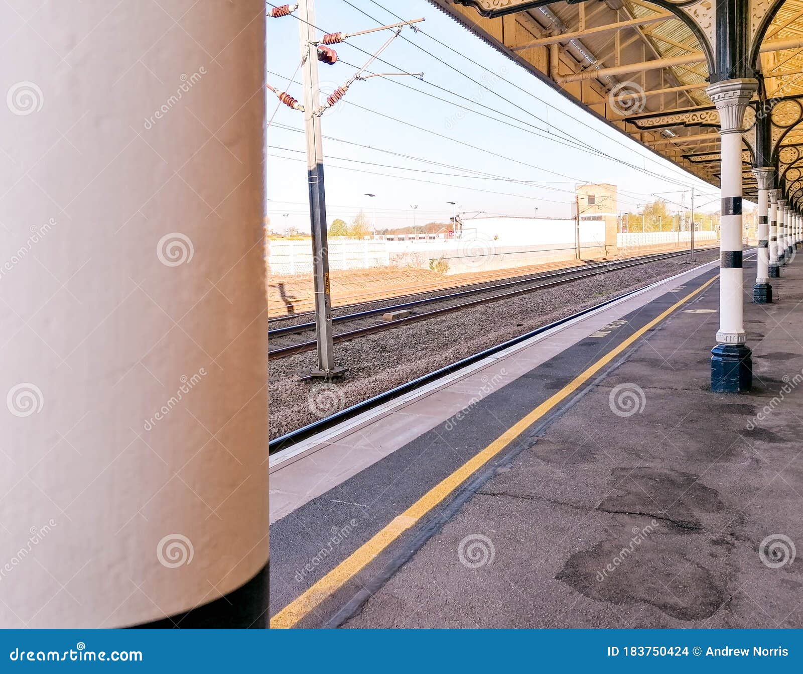 Train Station Platform View Stock Photo - Image of copy, platform ...