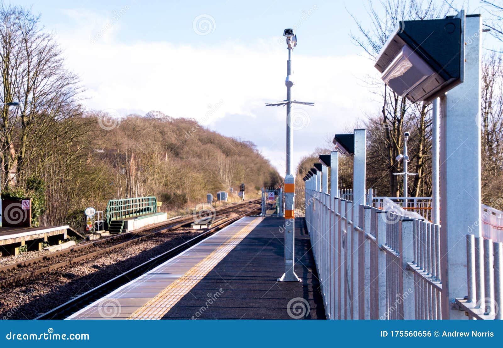Train Station Platform View Stock Photo - Image of construction, text ...