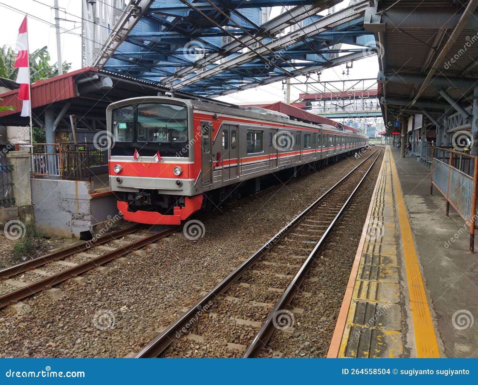 Train Station Rail Flag Transportation Peron Stock Photo - Image of ...