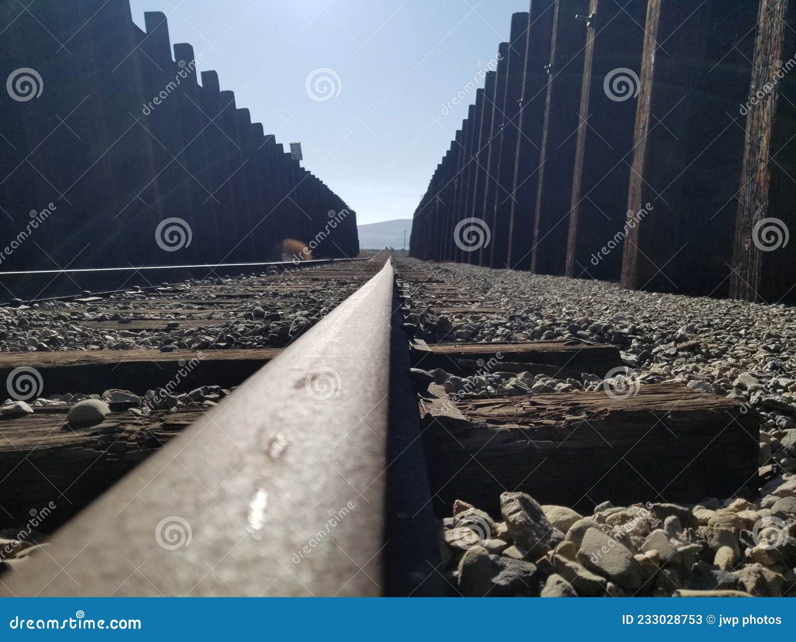 Train Station Rail Perspective Stock Image - Image of perspective, line ...