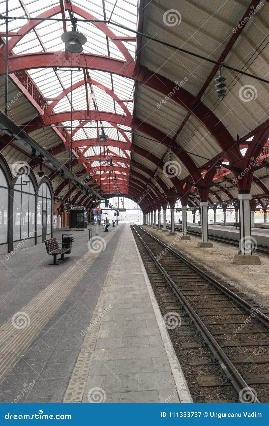 Train Station Structures in an Empty Station in Malmo, Sweden Stock ...