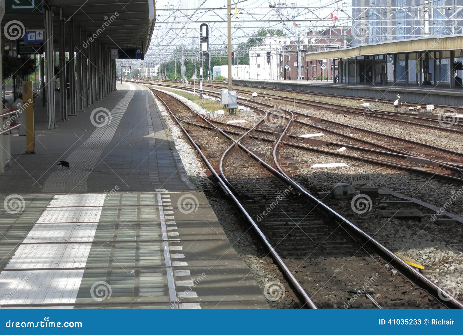 Train Station with Switch Tracks Stock Image - Image of rails, rail ...