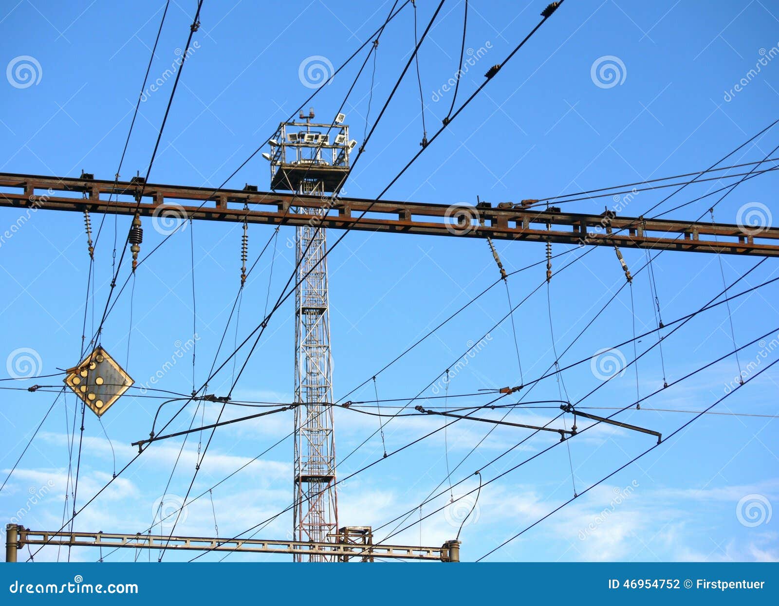 Train Station Tower, Constructions and Wires Stock Photo - Image of ...