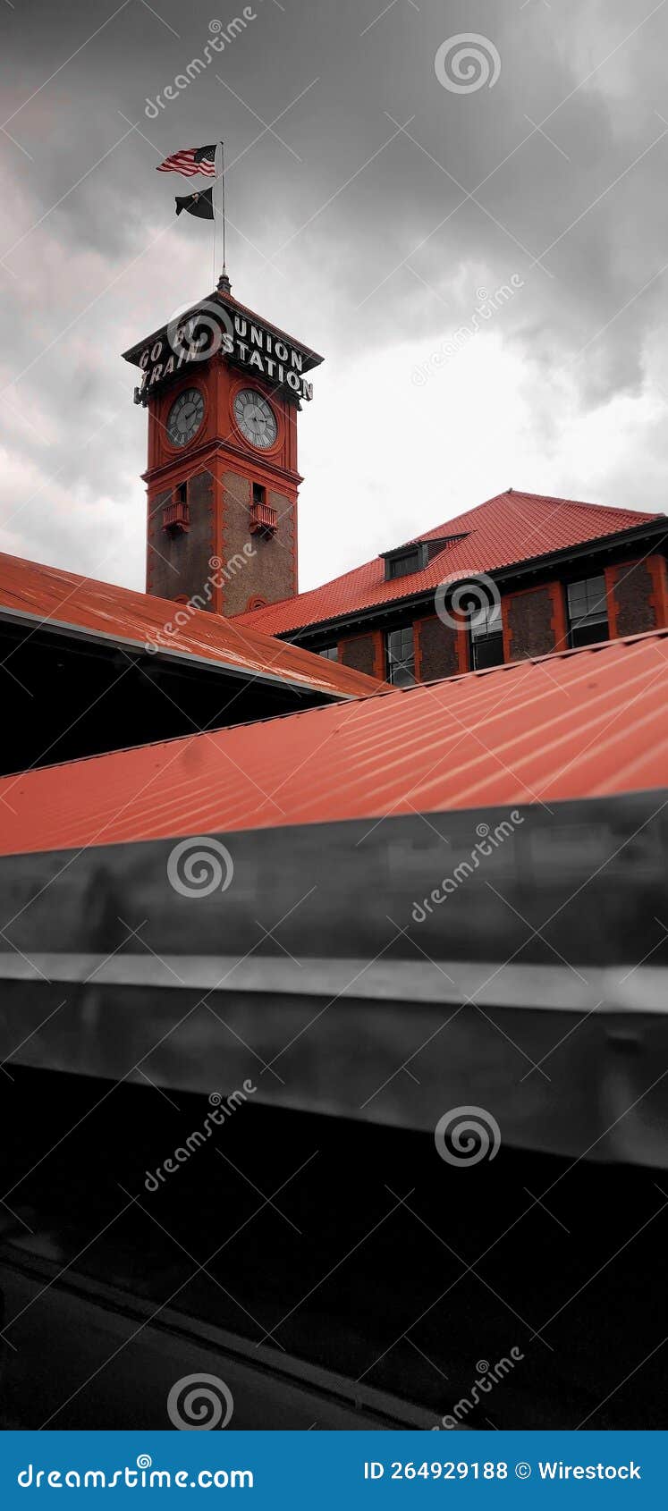 Train Station Tower in Portland Editorial Stock Photo - Image of ...