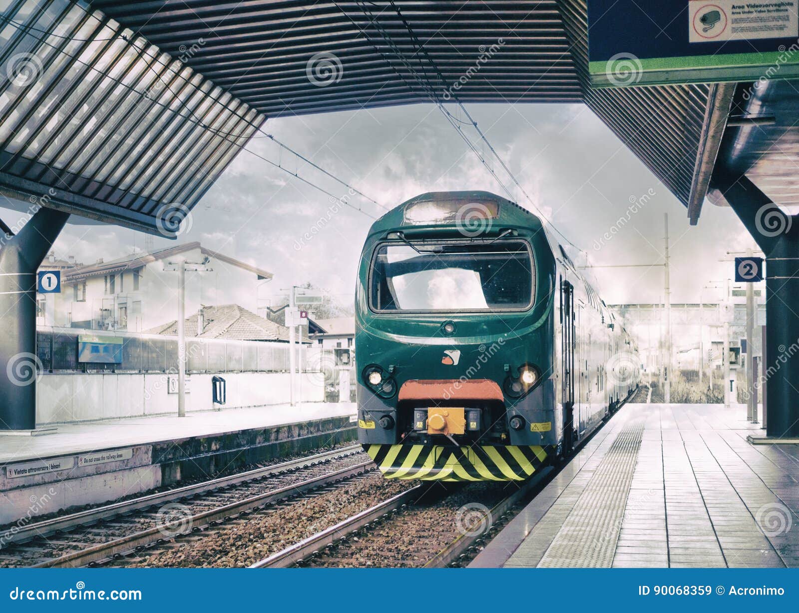 Train in station stock image. Image of platforms, platform - 90068359