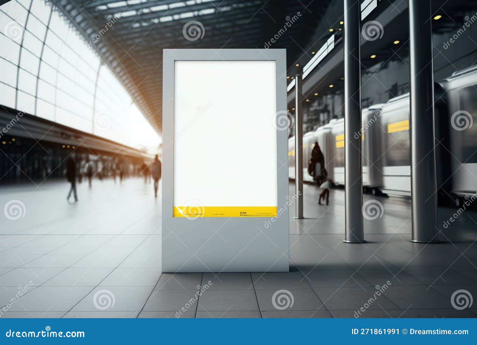 Train Station White Billboard in Blank for Copy Space or Advertisement ...