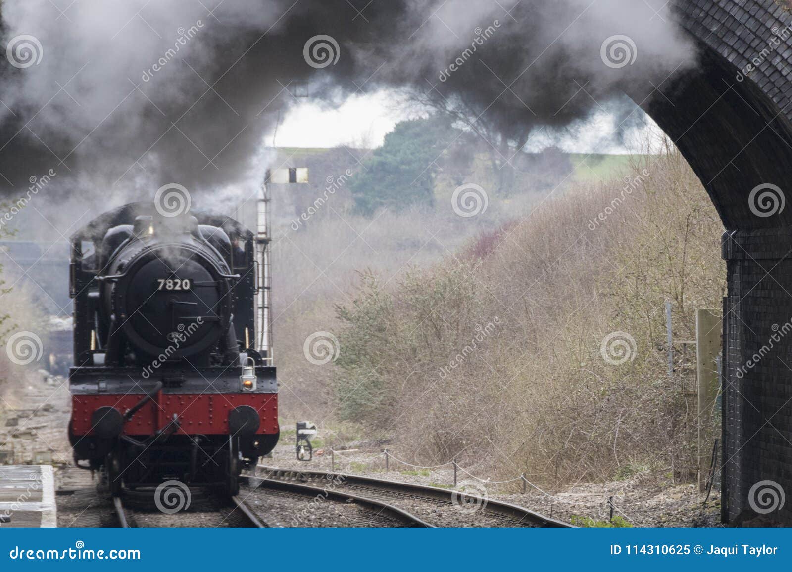 A Steam Train Going through Tunnel Stock Image - Image of engine ...