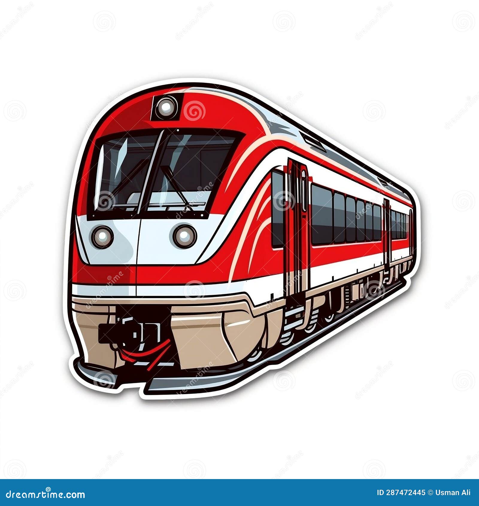 Train Sticker on Black Background. AI Stock Illustration - Illustration ...