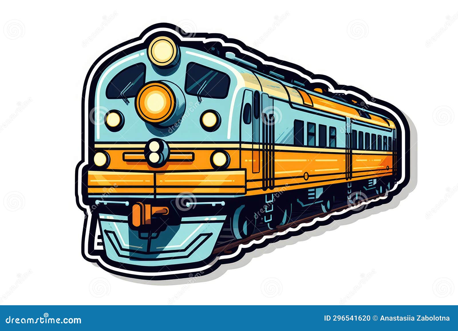 Train Sticker on White Background. Generative AI Stock Illustration ...