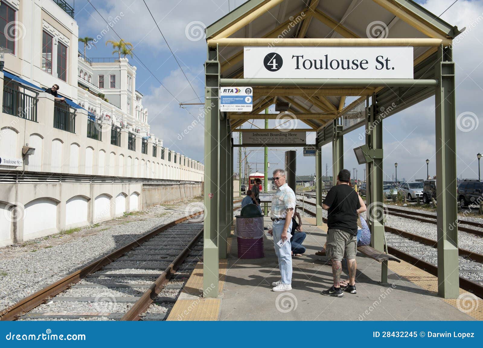 Red Train Stop Railway Station Platform Lights On Stock Photo ...