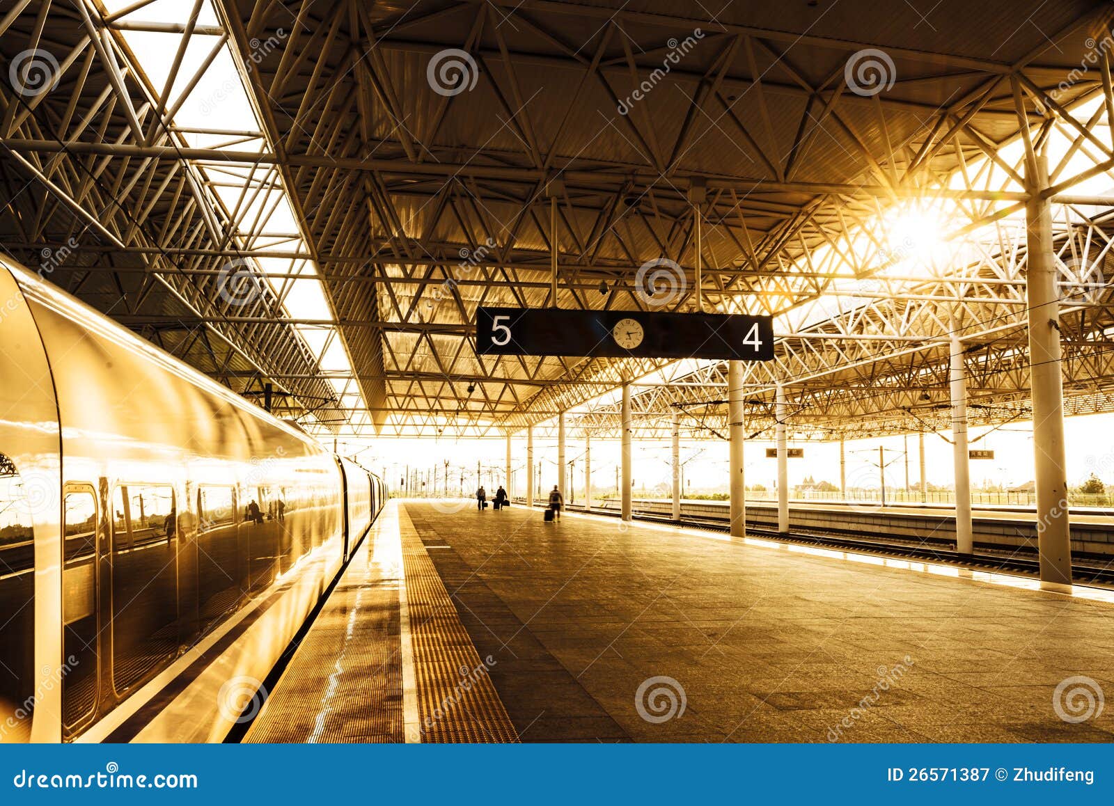 Train Stop at Railway Station Stock Image - Image of metro, sunrise ...