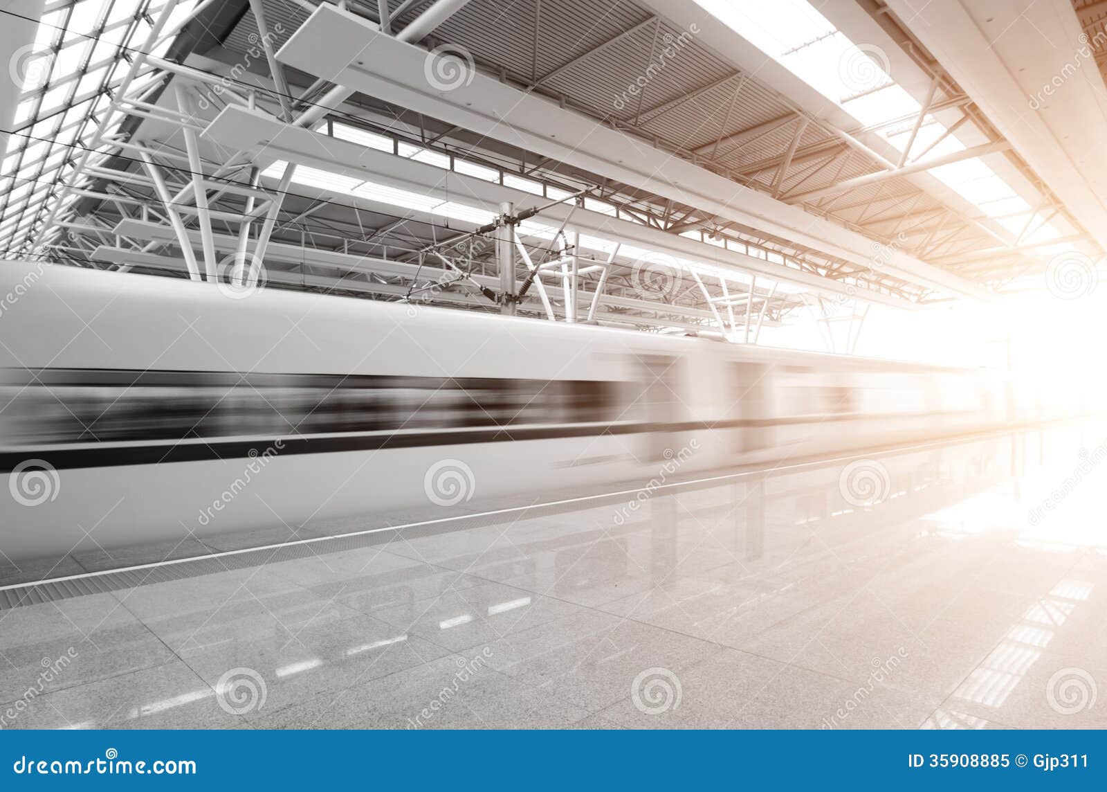 Train stop stock image. Image of subway, modern, reflect - 35908885