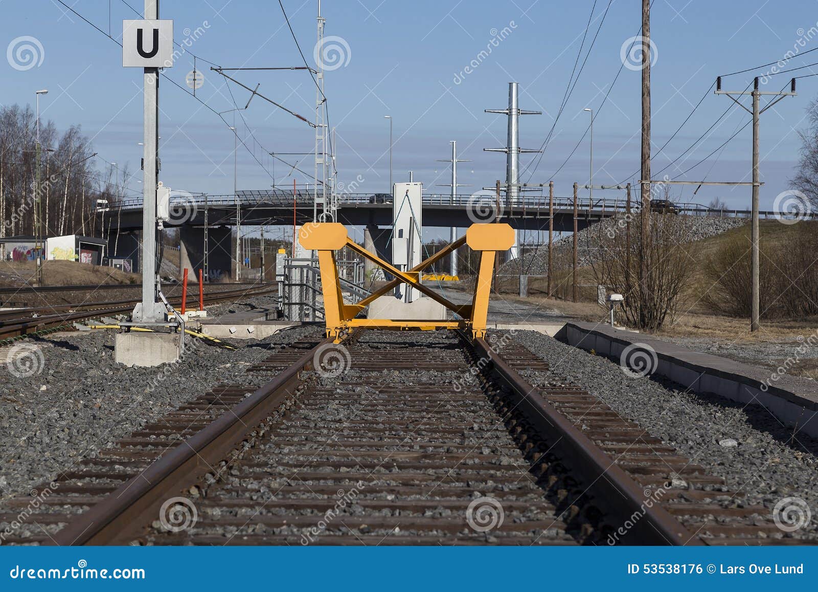 A Train Stopper at the End of the Track Stock Photo - Image of ...