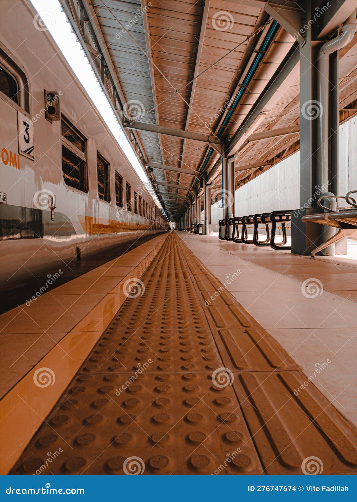 A Train is Stopping at the Station Stock Photo - Image of train ...