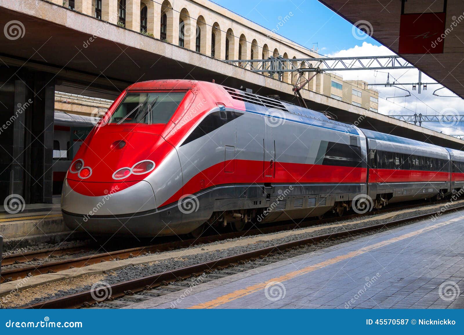 The Train Stops Near the Platform Station in Italy Stock Image - Image ...