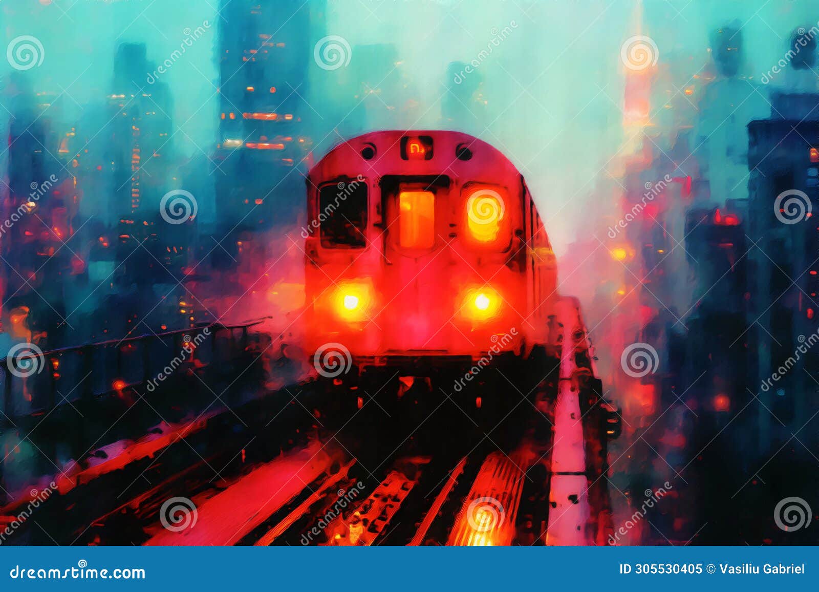 Train in the Style of Abstract Blue Metallic. Trains Inspirations Stock ...