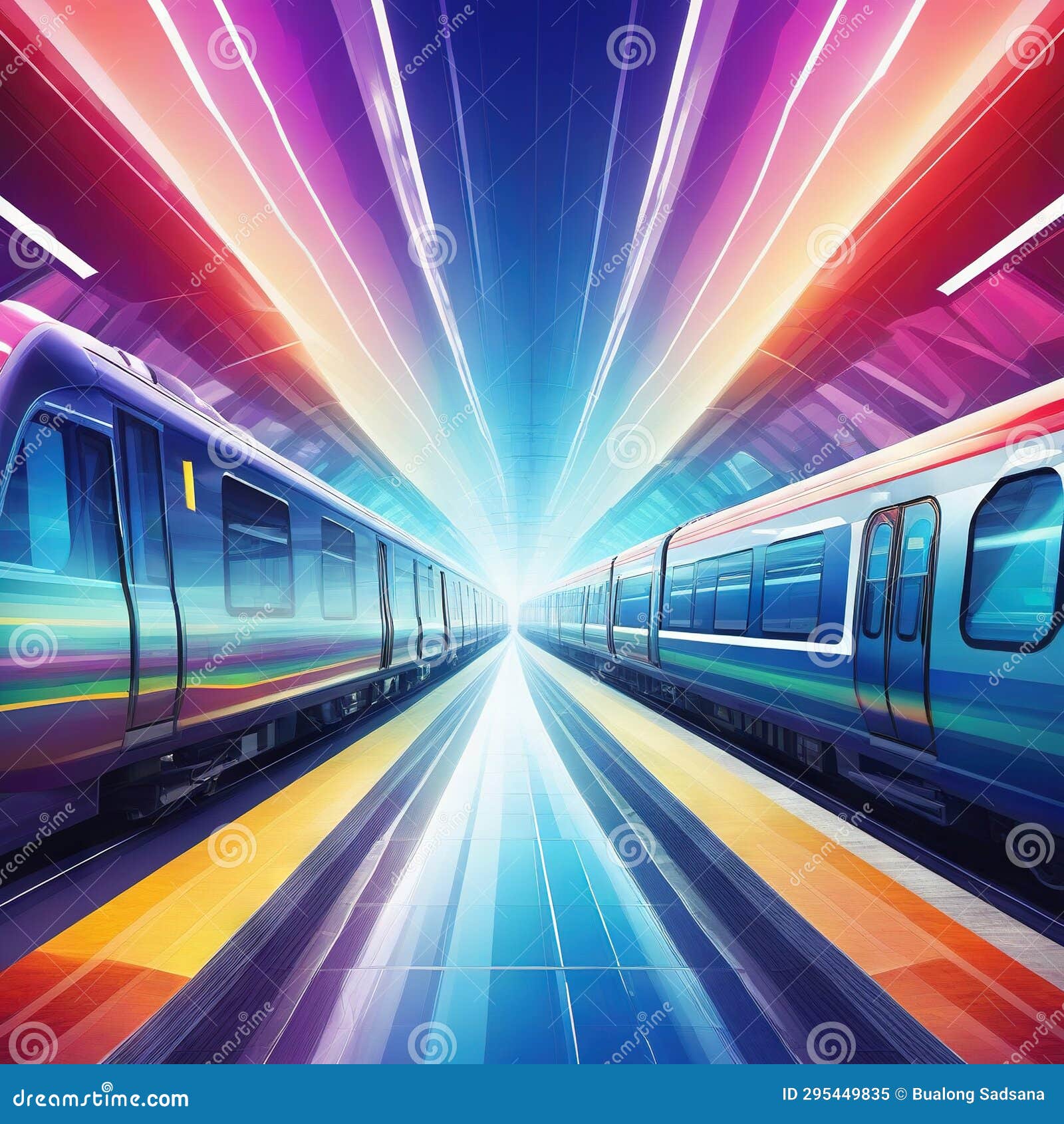 Train in the Style of Bright Geometric Abstractions by Stock ...
