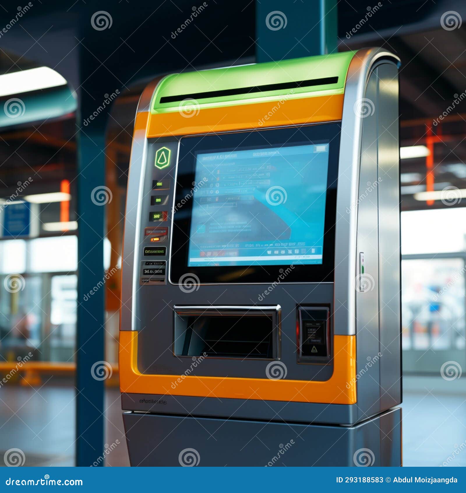 Train or Subway Station Setup Mock Up of an Automatic Ticket Machine ...