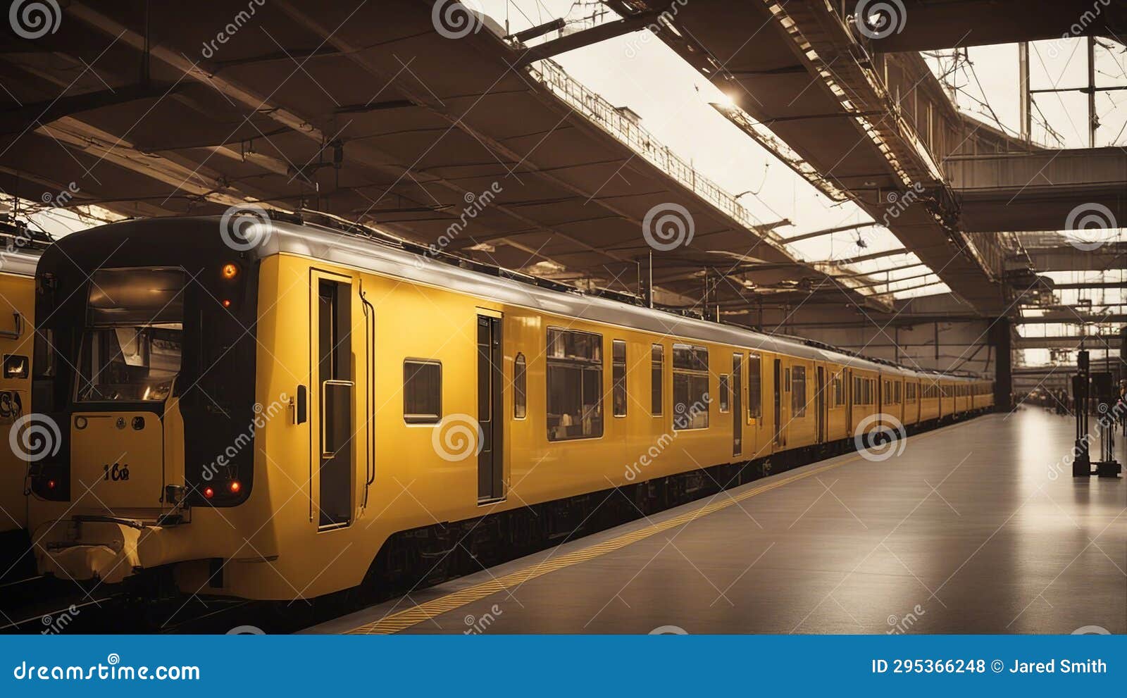 Train in the Subway Yellow Train Stock Illustration - Illustration of ...