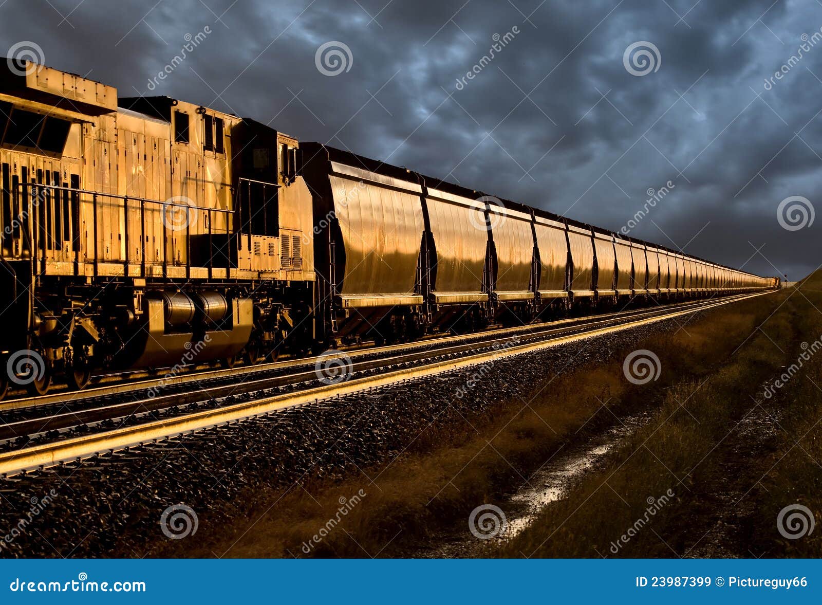 Train at Sunset stock image. Image of night, business - 23987399