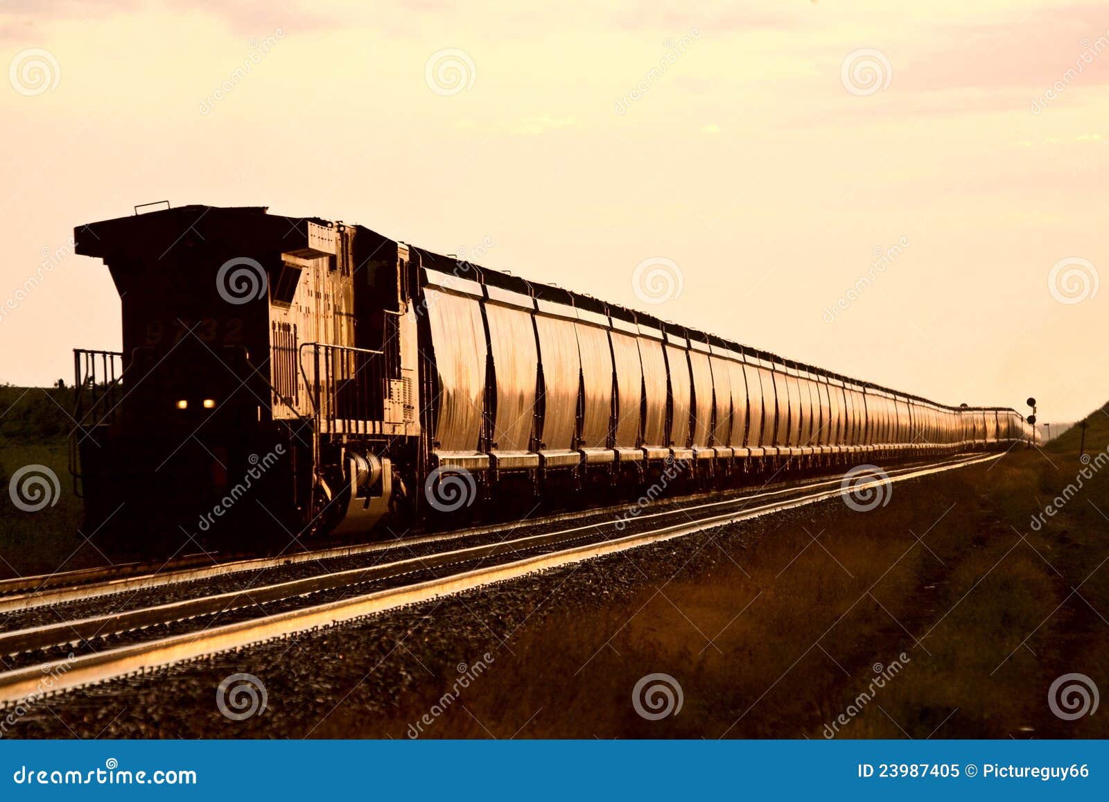 Train at Sunset stock image. Image of rails, scenery - 23987405
