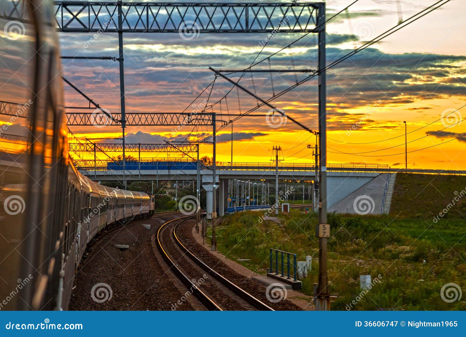 Train at the sunset stock image. Image of freight, dusk - 36606747