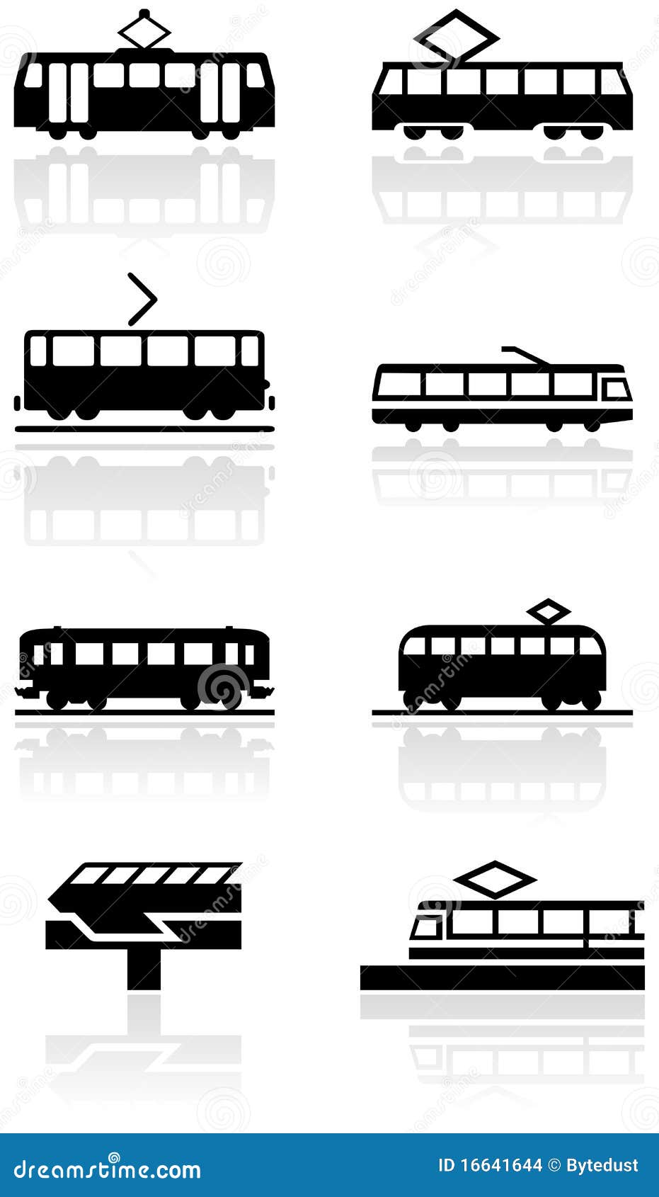 Train Symbol Vector Illustration Set Stock Vector - Illustration of ...