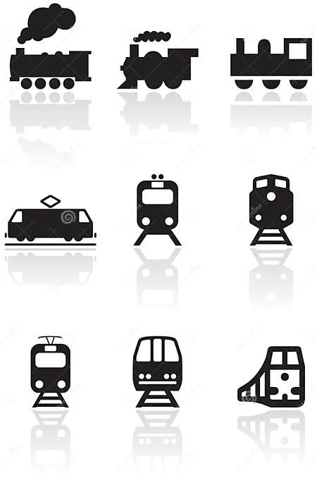 Train Symbol Vector Illustration Set. Stock Vector - Illustration of ...