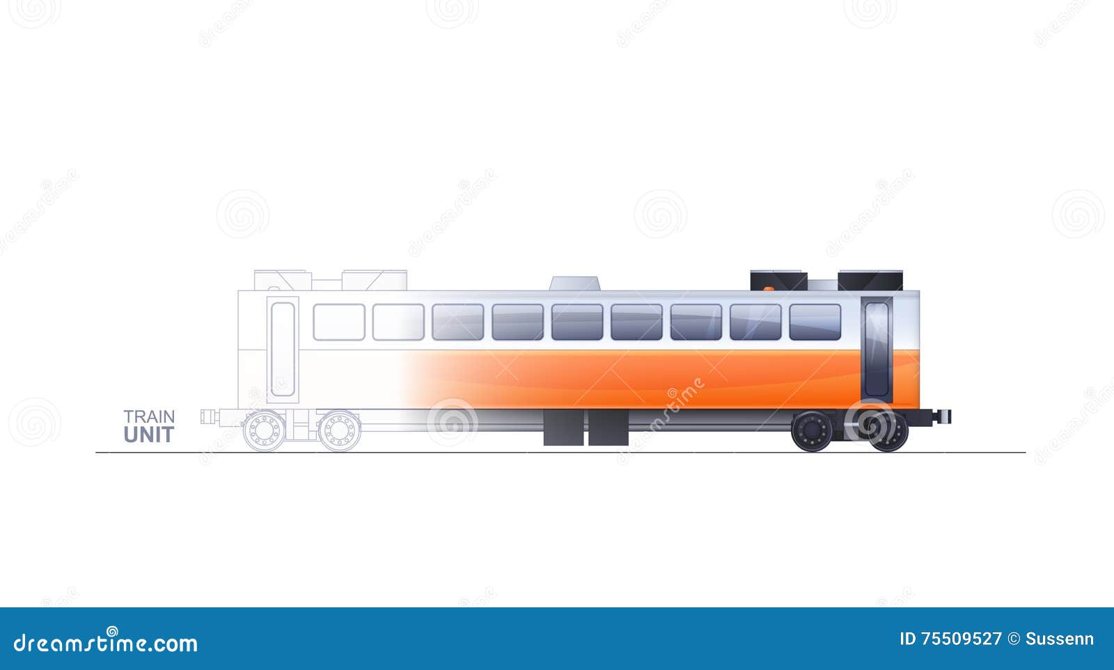 Train Technical Illustration Stock Vector - Illustration of fast ...