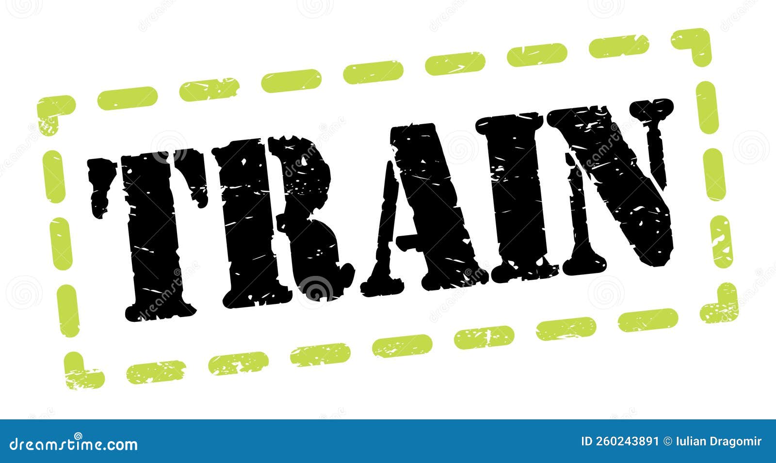 TRAIN Text Written on Green-black Stamp Sign Stock Illustration ...
