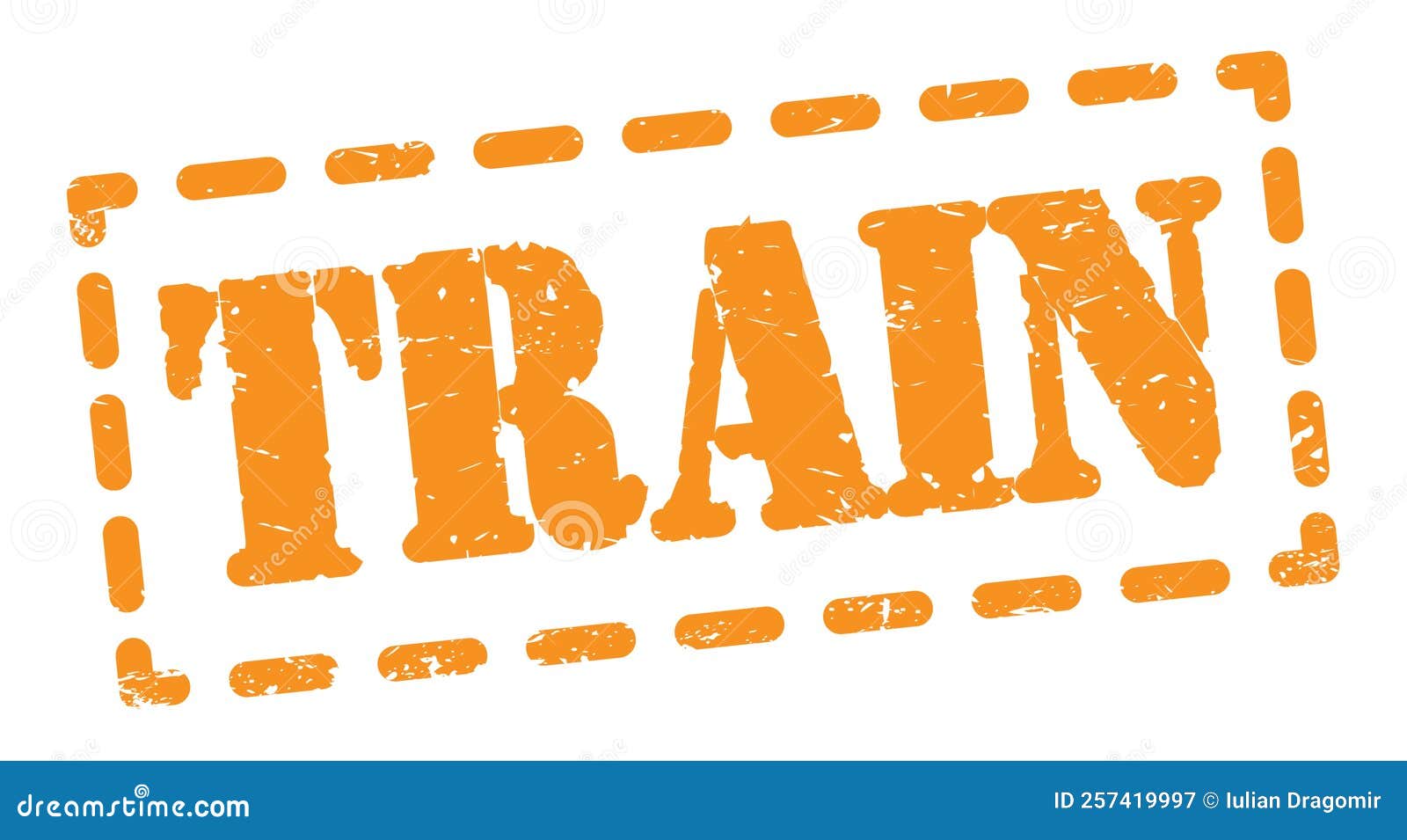 TRAIN Text Written on Orange Stamp Sign Stock Illustration ...