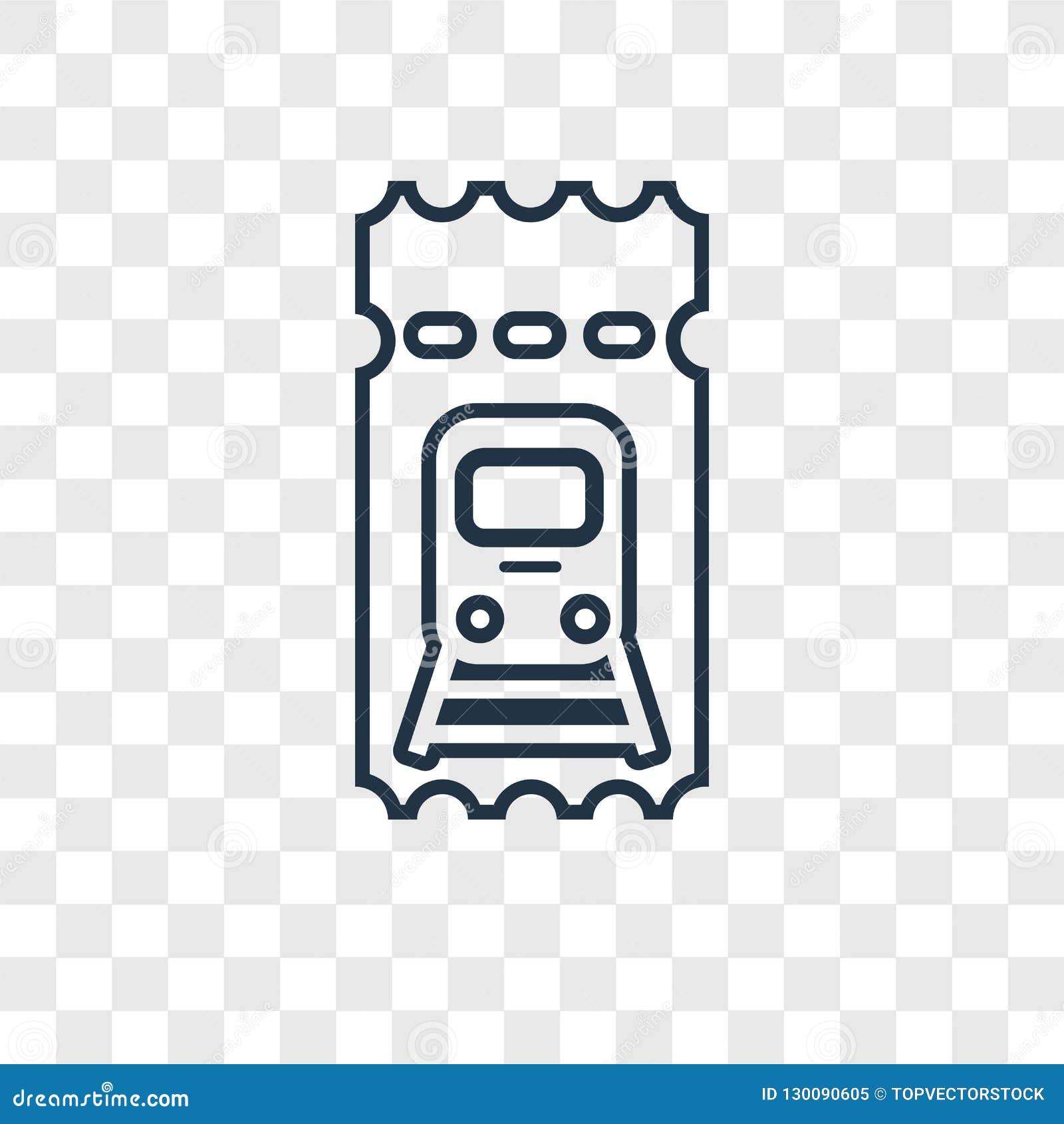 Train Ticket Concept Vector Linear Icon Isolated on Transparent Stock ...