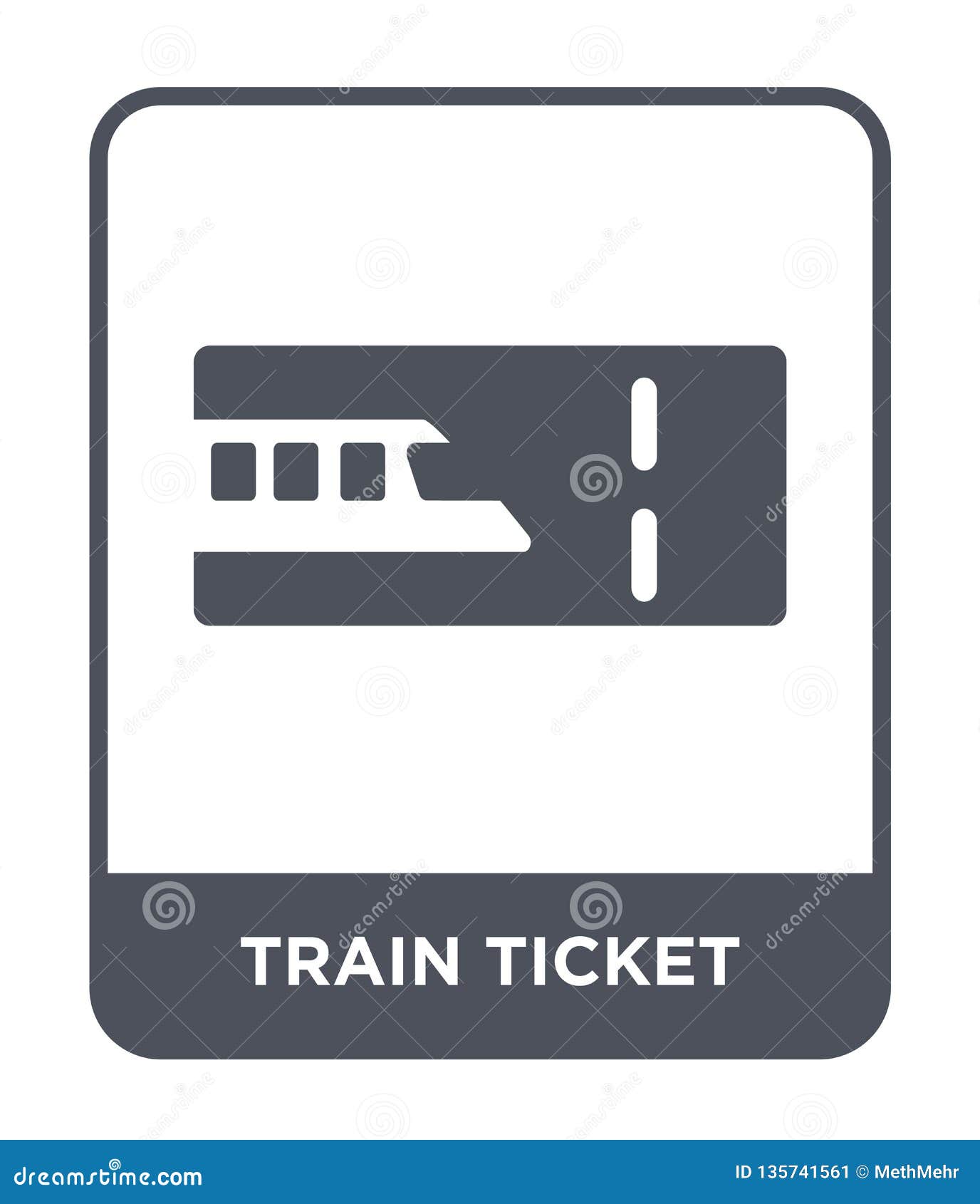 Train Ticket Icon in Trendy Design Style. Train Ticket Icon Isolated on ...