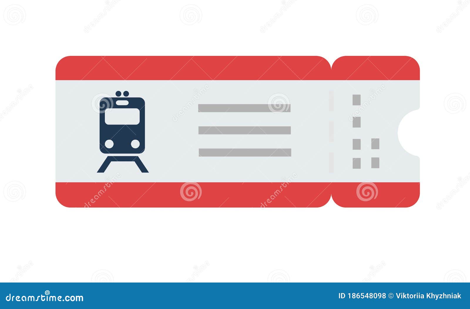 Train Ticket Vector Flat Isolated Stock Vector - Illustration of ...