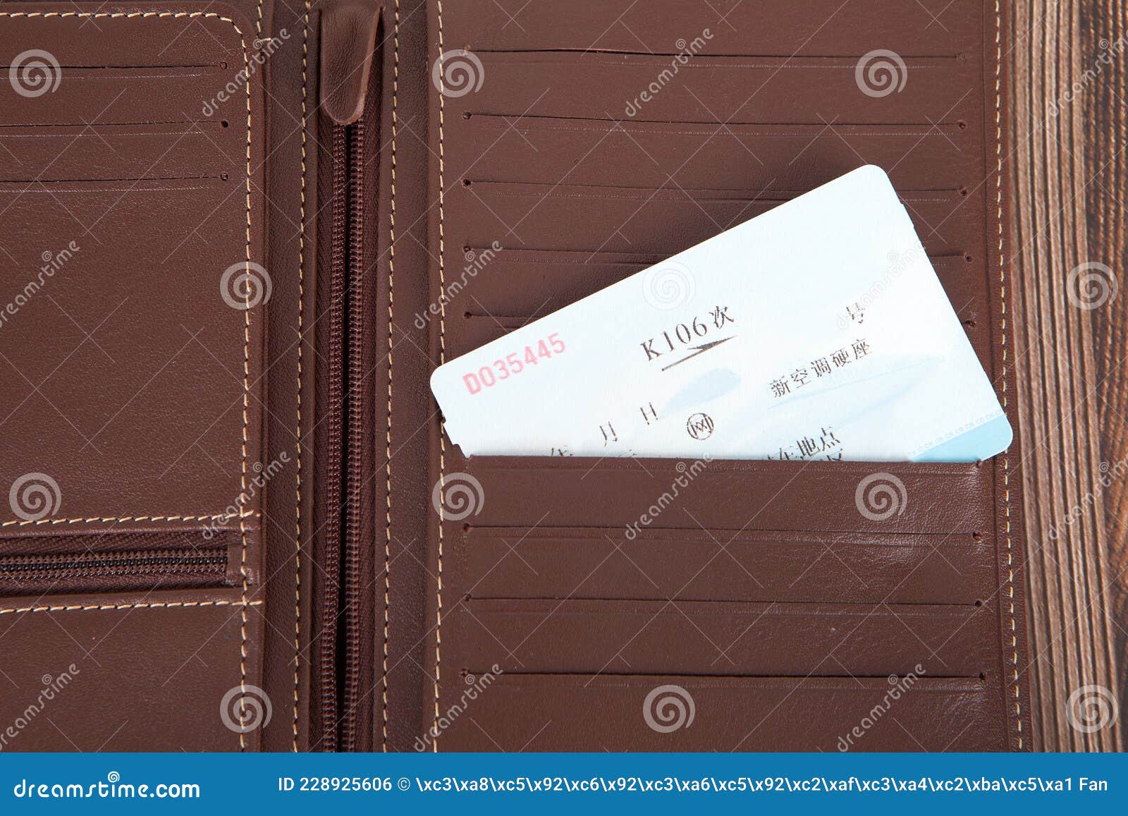 Train ticket in a wallet stock photo. Image of year - 228925606