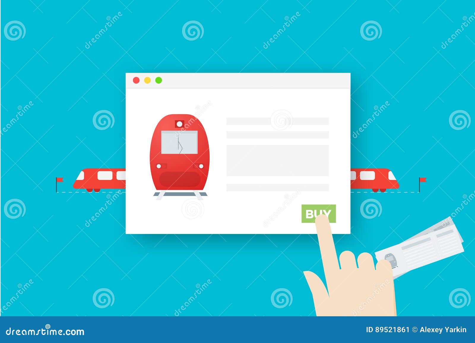 Train Tickets Online. Conceptual Flat Vector Illustration Stock Vector ...