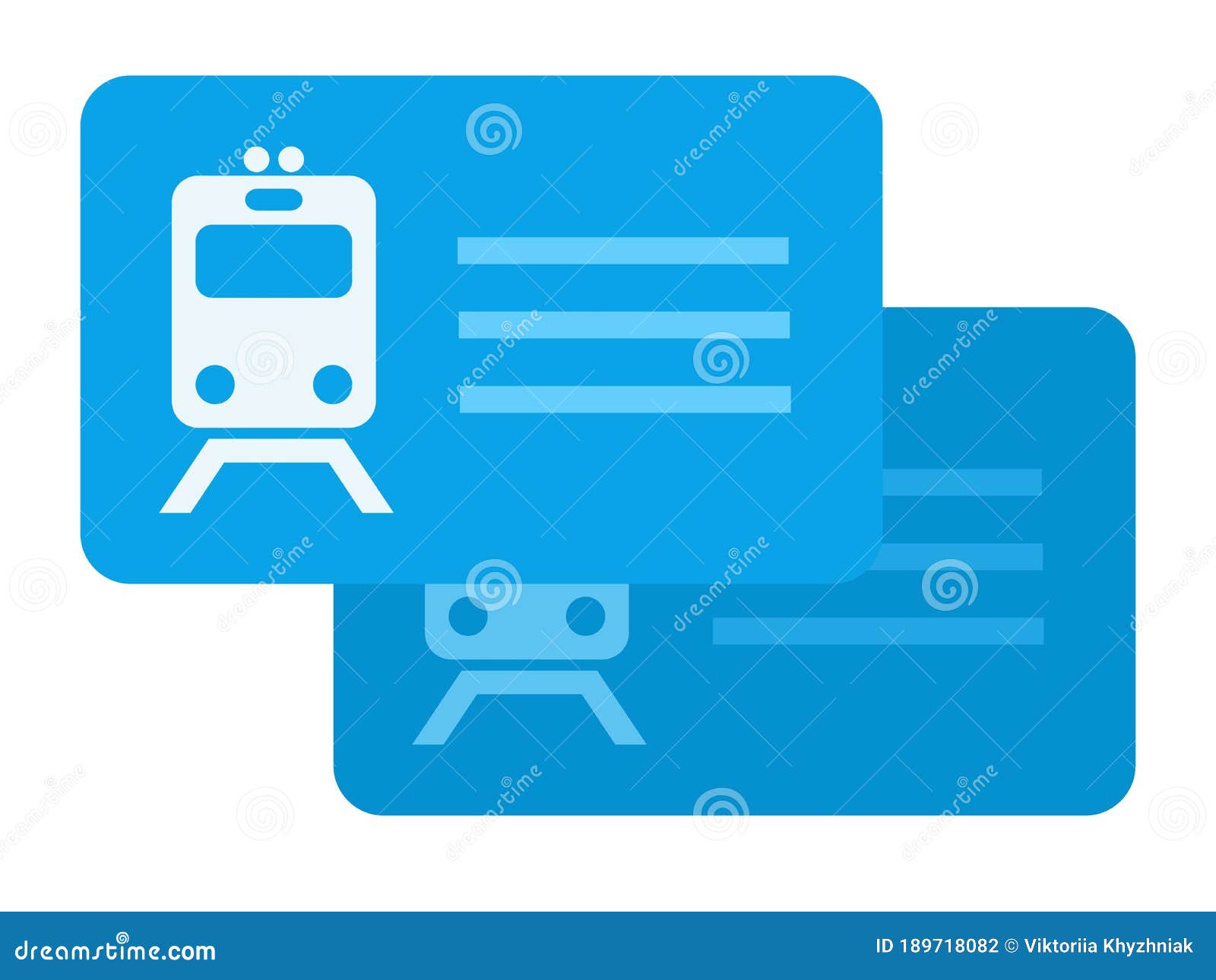 Train Tickets Vector Flat Isolated on White Stock Vector - Illustration ...
