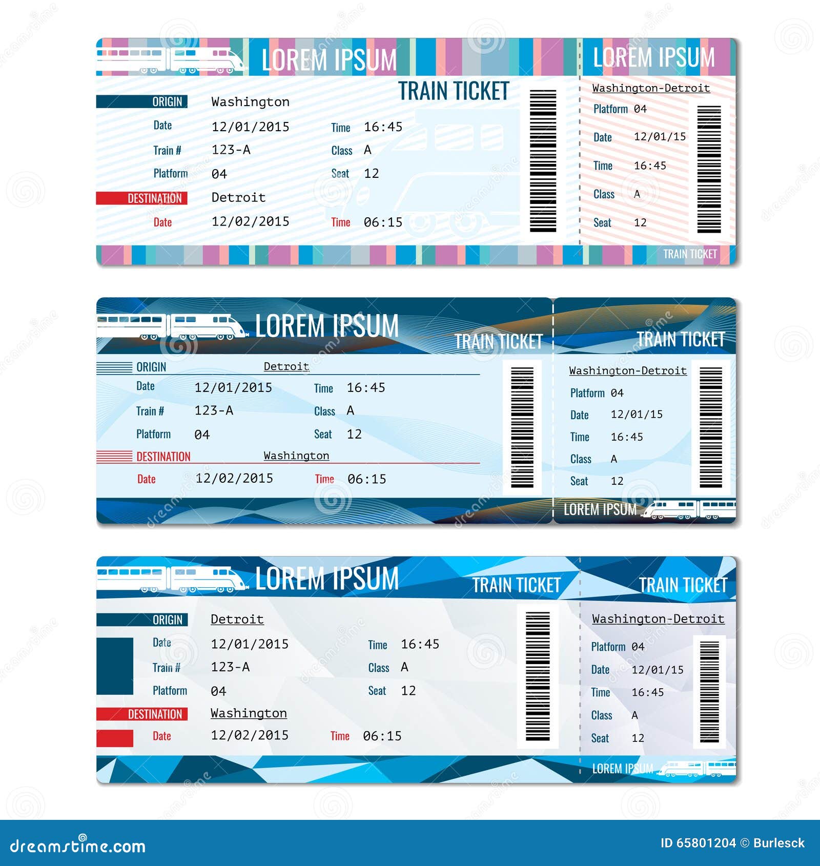 Train tickets vector set stock vector. Illustration of platform - 65801204