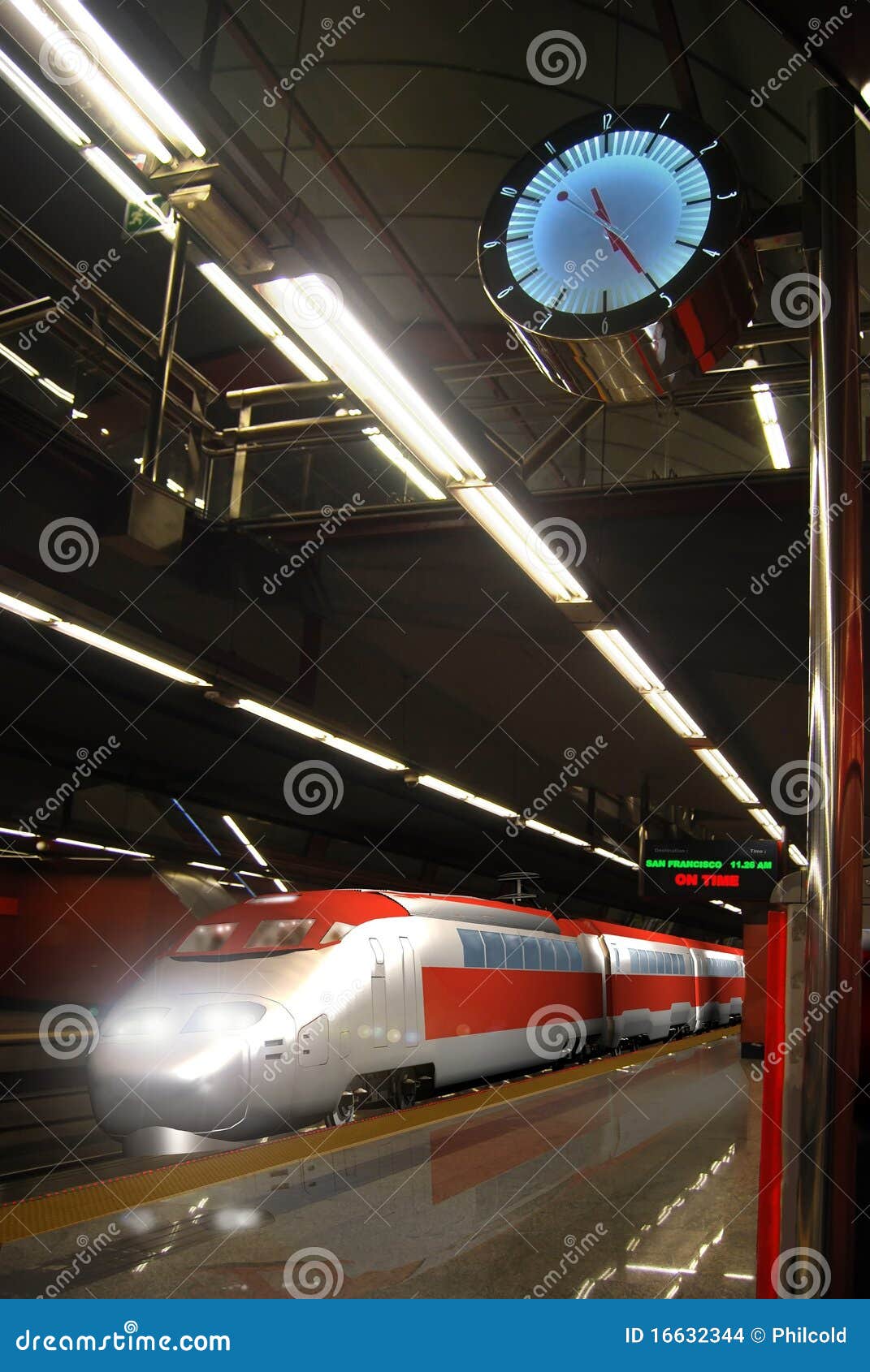 Train on time stock illustration. Illustration of service - 16632344